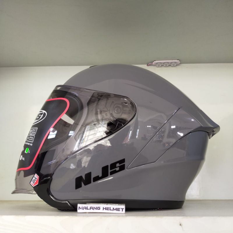 Jual Helm Half Face NJS Kairoz Solid Grey Glossy | Shopee Indonesia