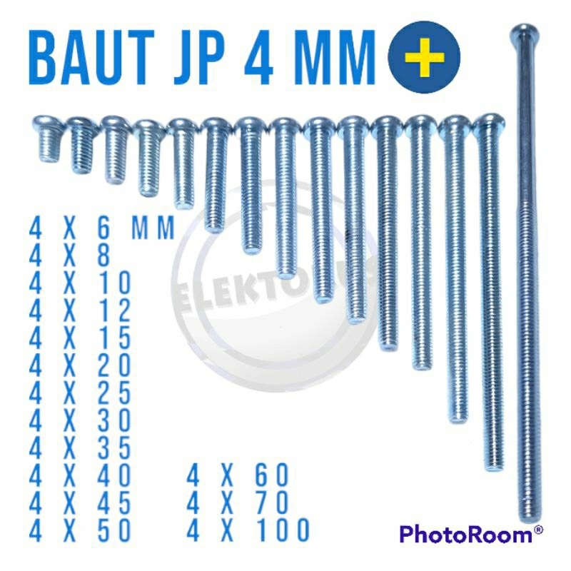Jual Baut JP 4mm Sekrup 4x6mm 4x8mm 4x10mm 4x12mm 4x15mm 4x20mm 4x25mm 4x30mm 4x35mm 4x40mm ...