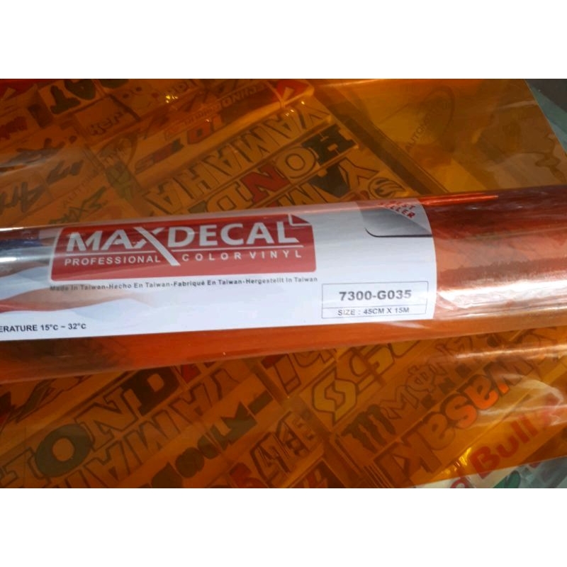 Jual [ MAX DECAL 7300-035 ] SKOTLET MOTOR TRANSPARAN OREN 45CM X 1M ...