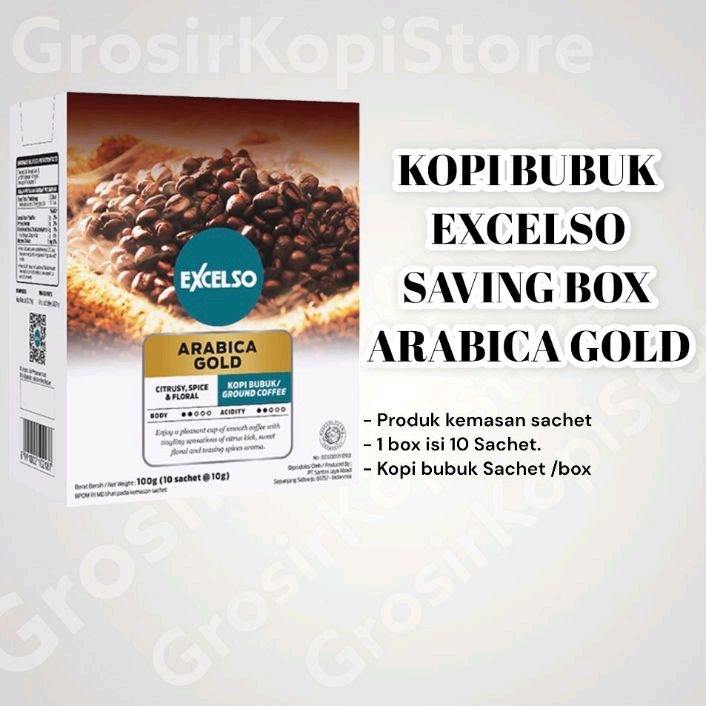 Jual EXCELSO ARABICA GOLD SAVING BOX| Kopi Bubuk Sachet | Shopee Indonesia