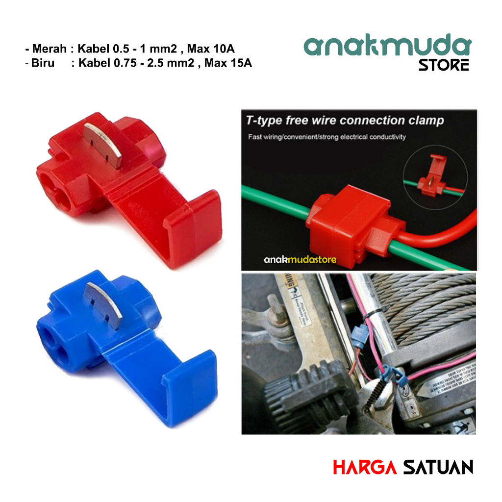 Jual (KBC1) Konektor Kabel Jumper Scotch Lock Penyambung Kabel Klip ...