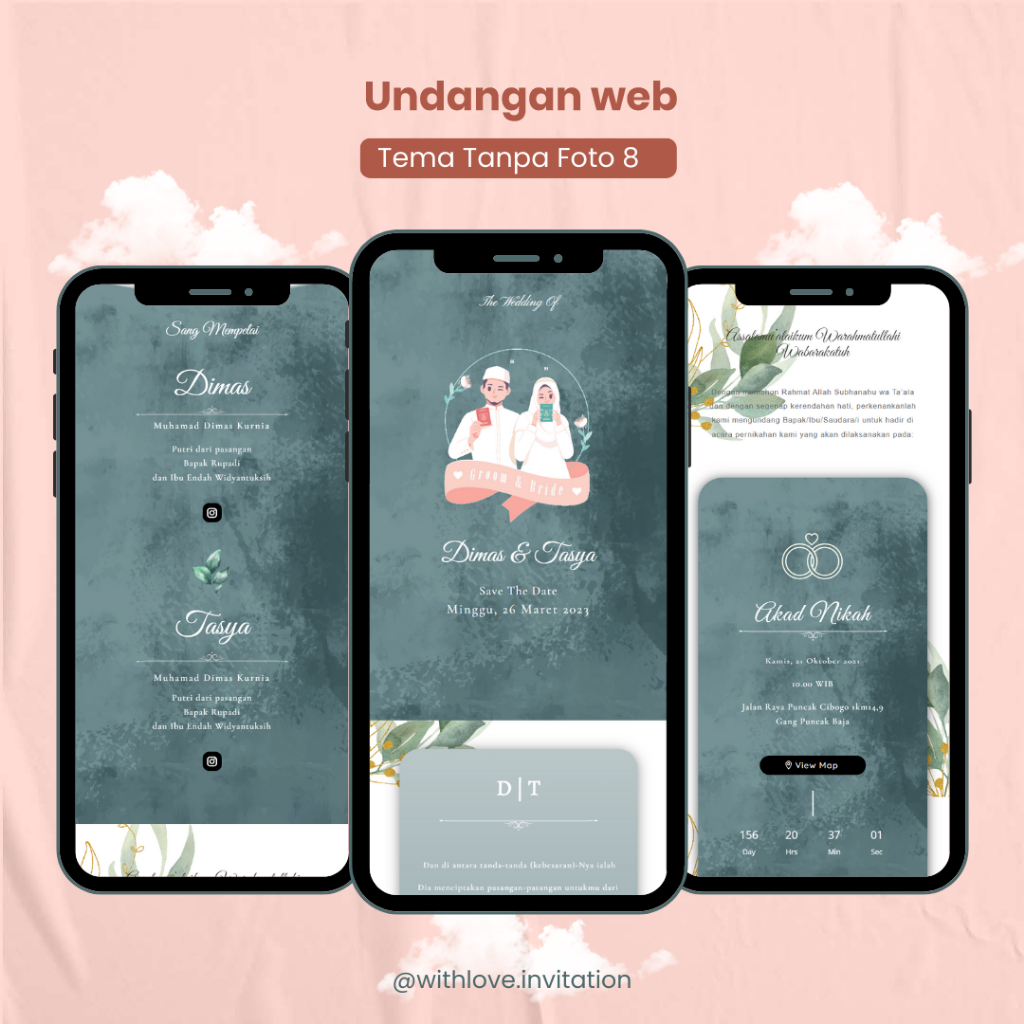Jual Undangan Web Online Digital Pernikahan Natural Unik Elegan Tanpa ...