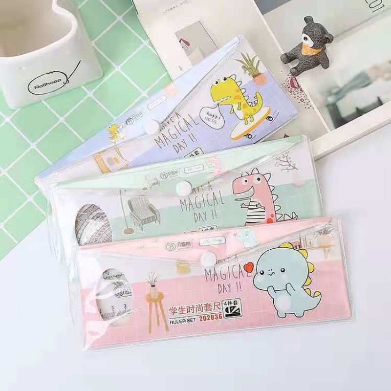 Jual Penggaris Plastik 1 Set 4 Model / Ruler | Shopee Indonesia