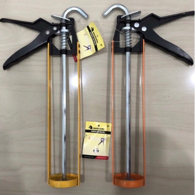 Jual MASSAKI HITAM KUNING GUN SILICONE BESI TEBAL Gagang tembak lem ...