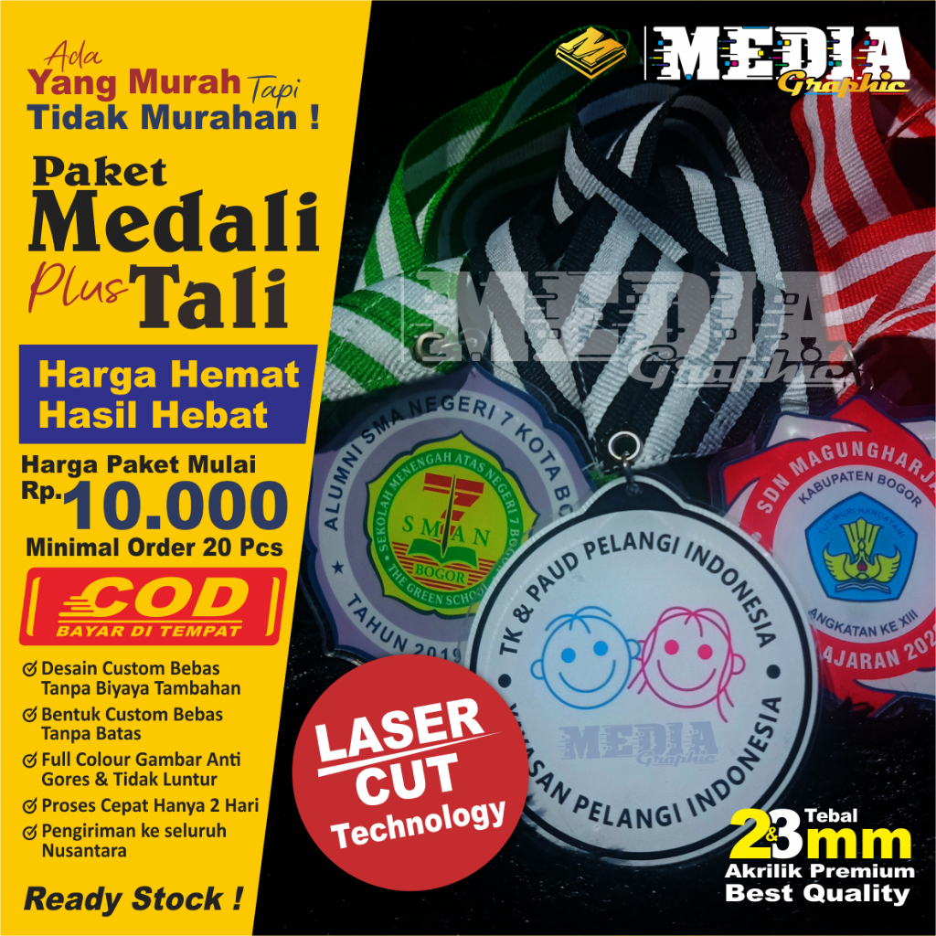 Jual MEDALI AKRILIK / MEDALI PLASTIK / MEDALI CUSTOM / MEDALI MURAH ...