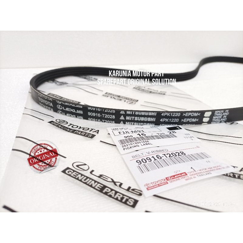 Jual V-Belt Fanbelt Vanbelt Tali Kipas Toyota Yaris Bakpao Vios NCP 93 2004-2016 Original 4PK ...