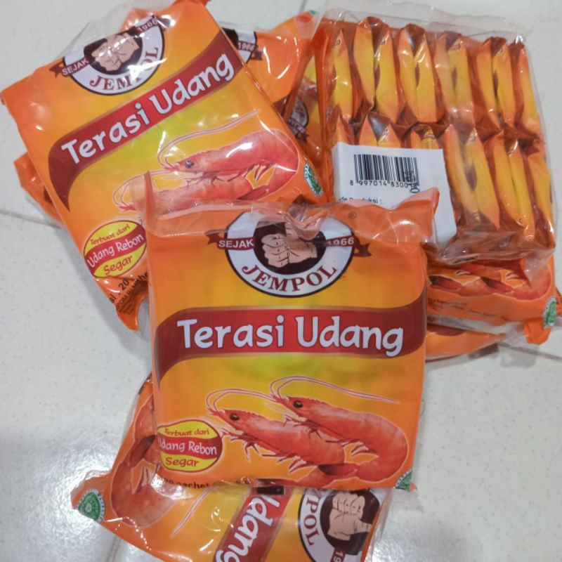 Jual Terasi udang cap jempol 1 pack ( isi 20 sachet 90 gram ) | Shopee ...