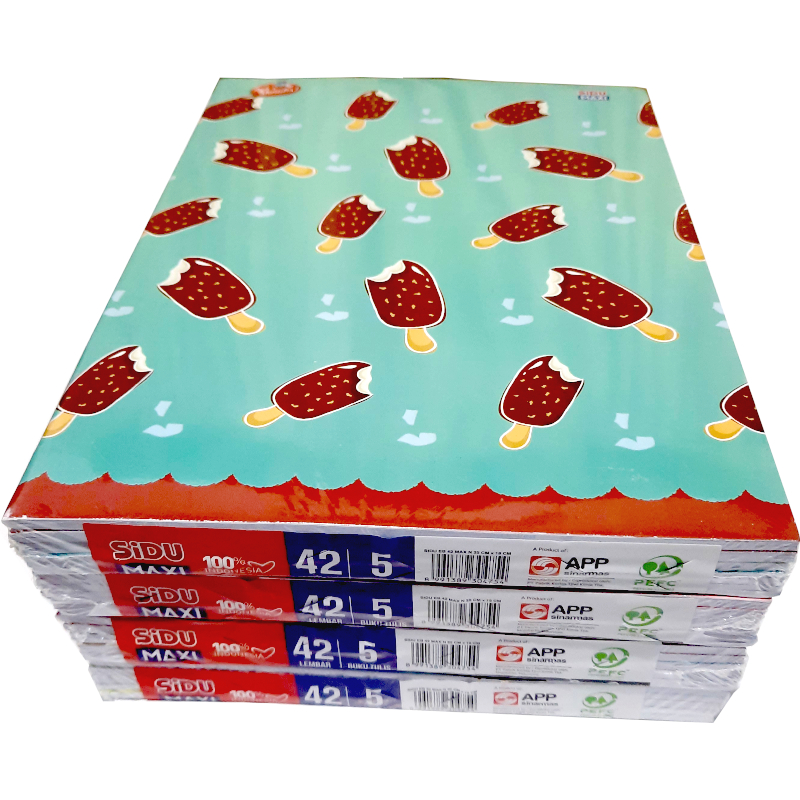 Jual Buku Tulis SIDU Maxi 42 Lembar 1 pack isi 5 buku boxy panjang ...