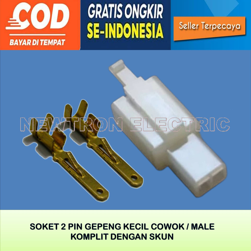 Jual SOKET 2 PIN MALE KECIL ORIGINAL - Soket Kabel 2 Pin kecil Cowo ...
