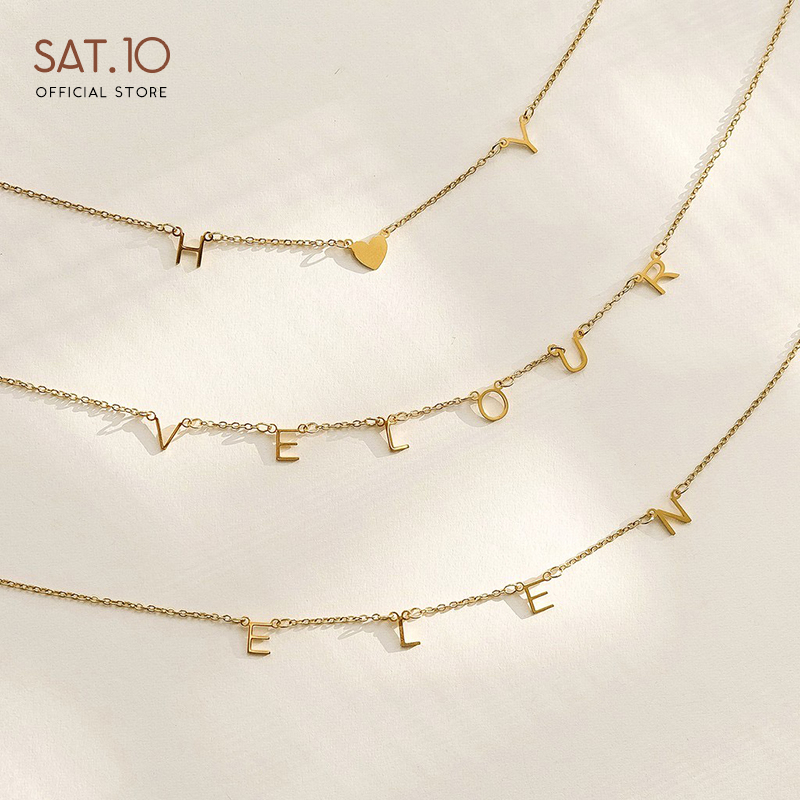 Jual SAT.10 Kalung Rantai Custom Liontin Huruf Bahan Titanium Tidak ...