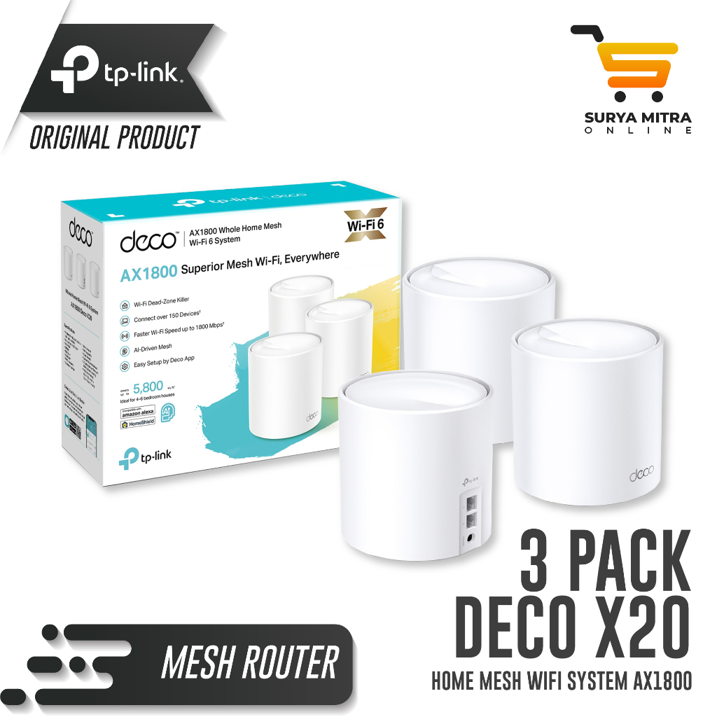 Jual TP-LINK DECO X20 AX1800 Whole Home Mesh Wi-Fi 6 System | Shopee Indonesia