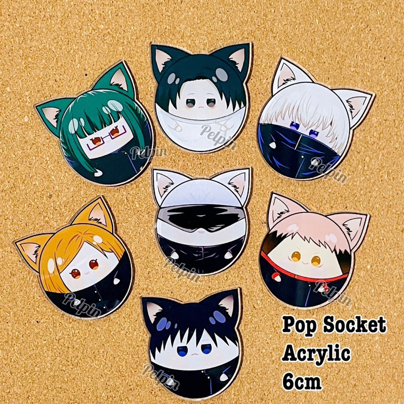 Jual pop socket anime jujutsu kaisen Popsocket akrilik gojo satoru ...