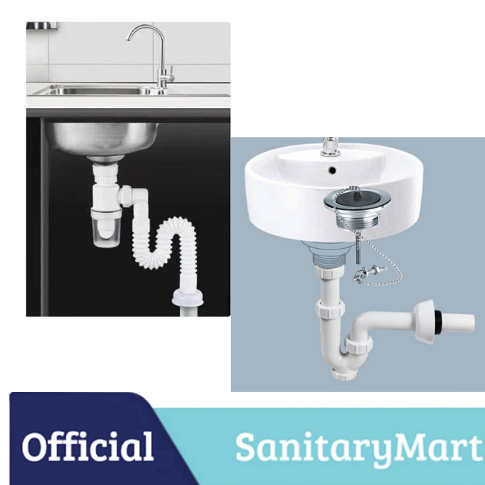 Jual Sifon Leher Angsa PVC Set Pembuangan Air Afur Wastafel Plastik ...