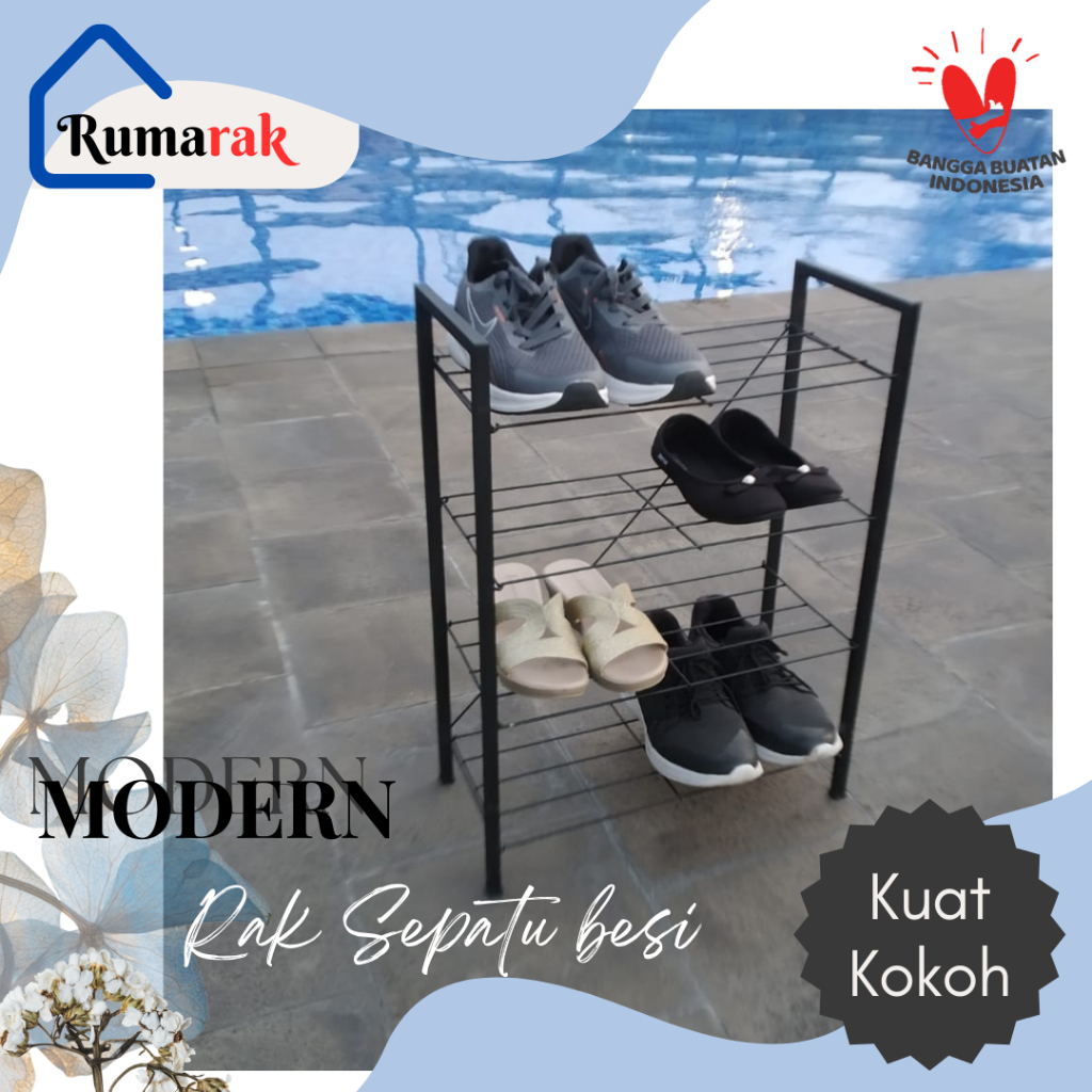 Jual Rak Sepatu /Rak Sepatu Besi Serbaguna Portable /Rak Sepatu Besi ...