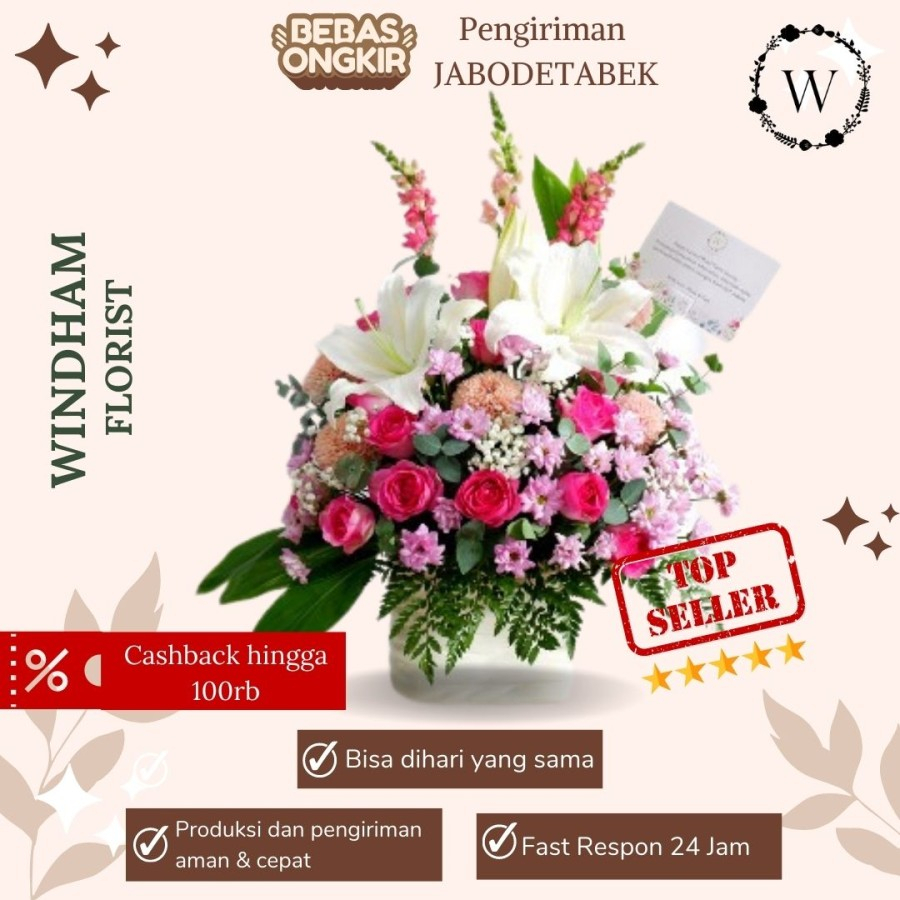 Jual Bunga vas Oval| Bunga Meja | Rangkaian Bunga | Shopee Indonesia