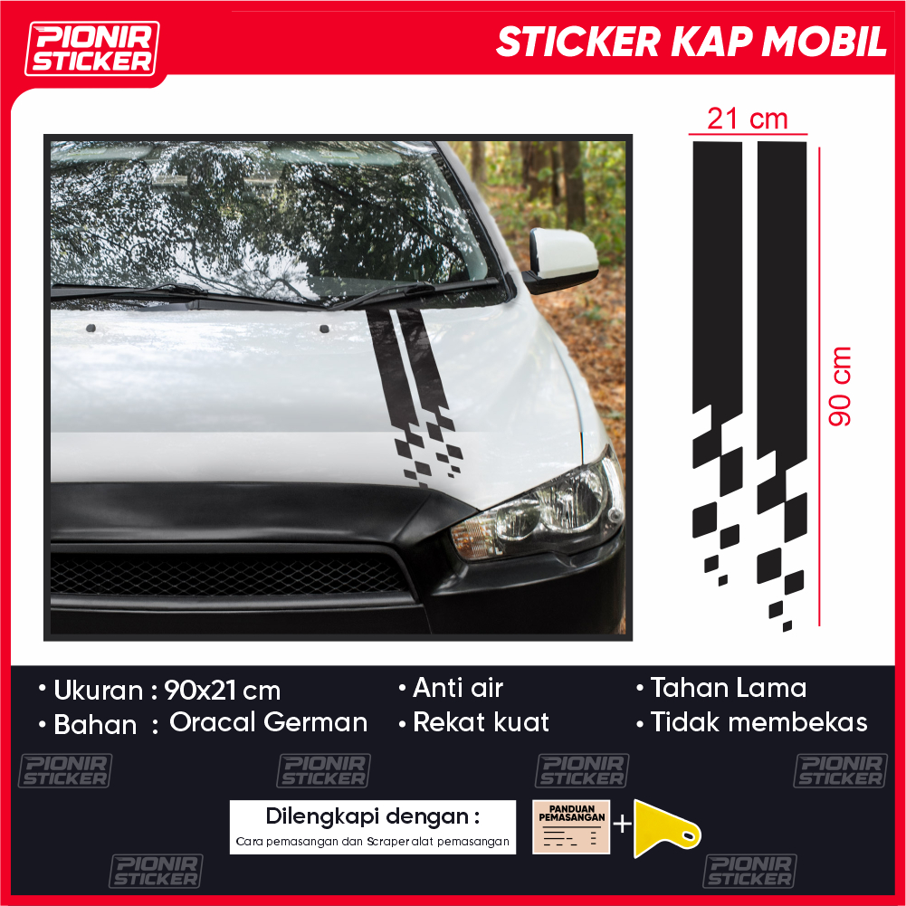 Jual Stiker Kap Mesin Cutting Sticker Mobil Honda Toyota Suzuki Wuling ...