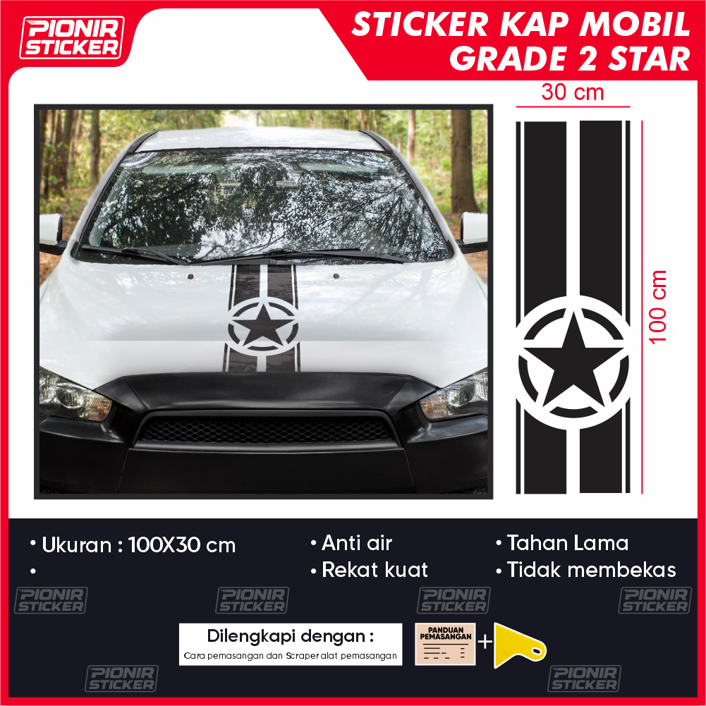Jual Stiker Kap Mesin Star Cutting Sticker Mobil Honda Toyota Suzuki ...