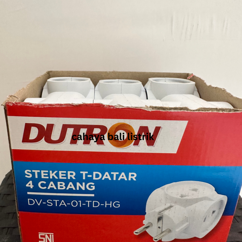 Jual STEKER T Multi 4 Cabang Datar 4 Lubang Colokan DUTRON DV-STA-01-TD ...
