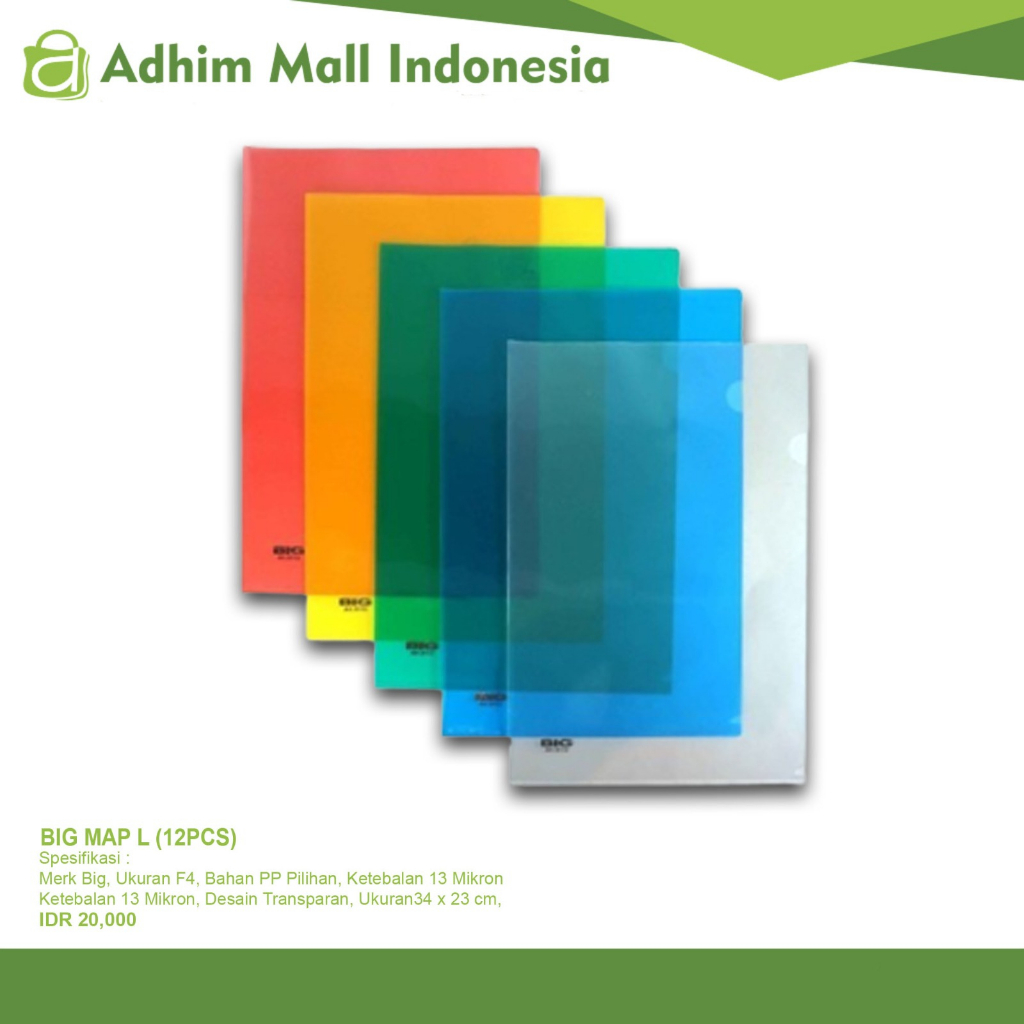 Jual Big Map L Map Dokumen Map Bening isi 12 Pcs | Shopee Indonesia