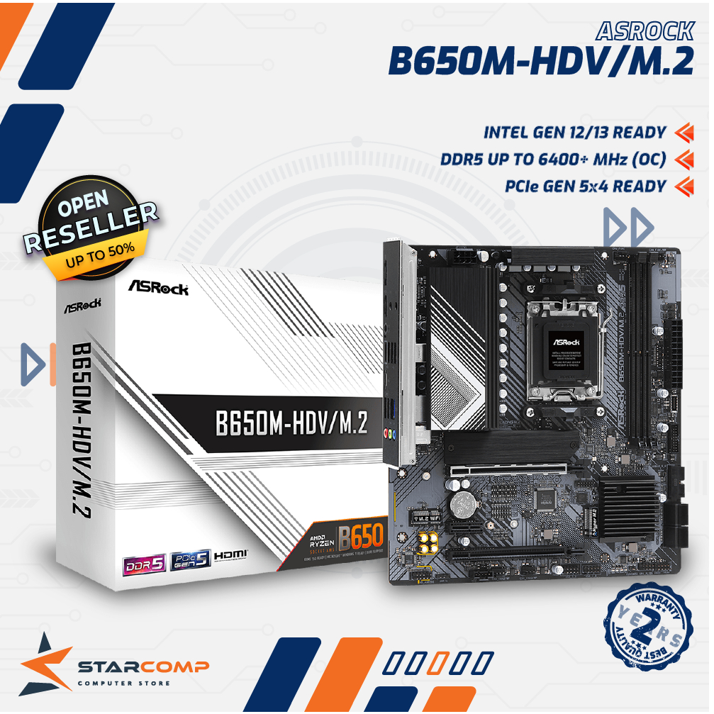 Jual ASRock B650M-HDV/M.2 Motherboad AMD B 650 DDR5 Ryzen AM5 | Shopee ...