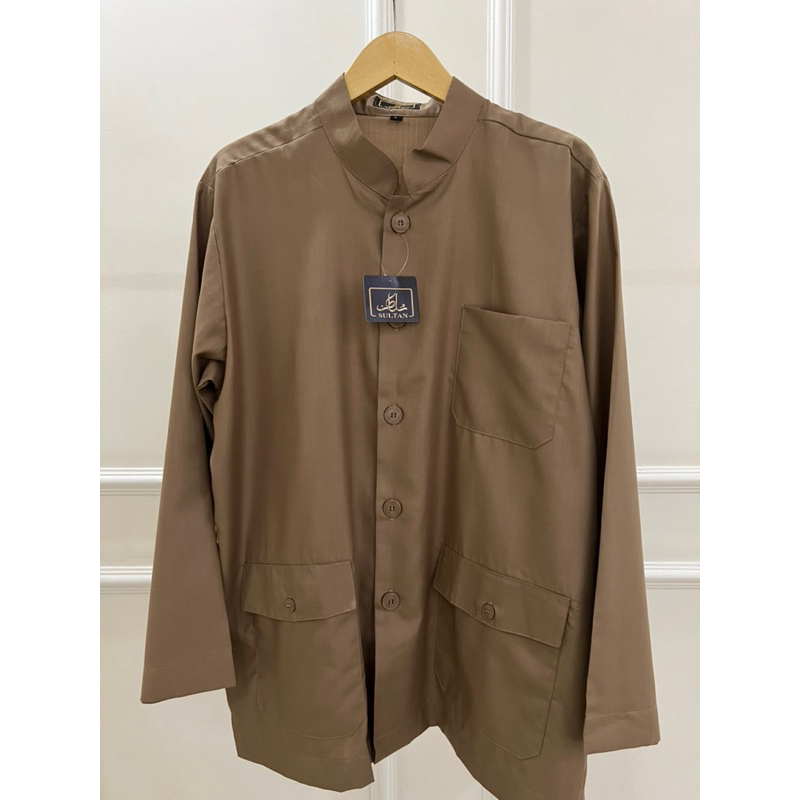 Jual BAJU KOKO SULTAN KANTONG JAS COKLAT | Shopee Indonesia