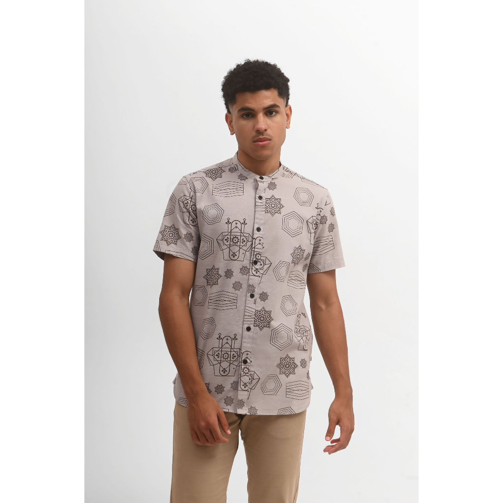 Jual MANZONE Kemeja Shanghai Lengan Pendek Pria ZAWAF - KHAKI | Shopee ...