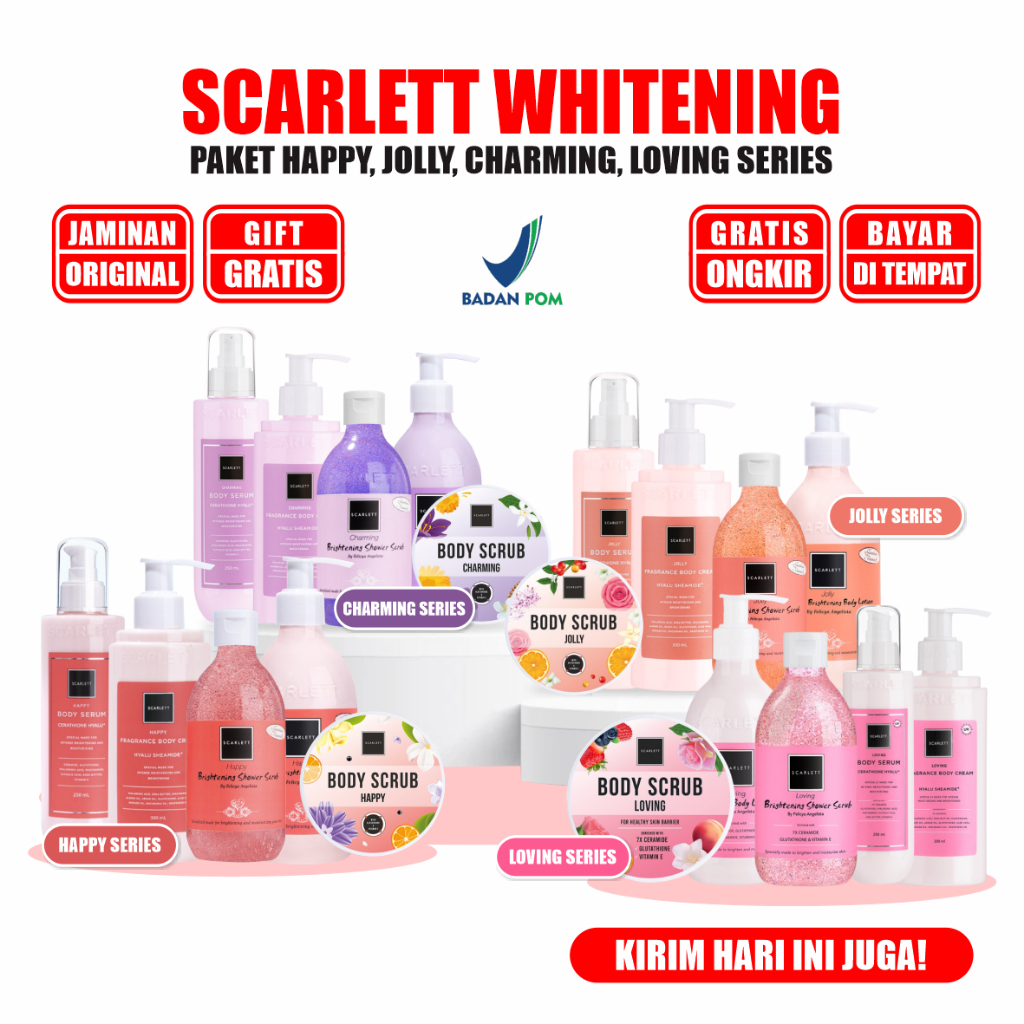 Jual Scarlett Whitening Paket Jolly Paket Happy Paket Charming Lengkap ...