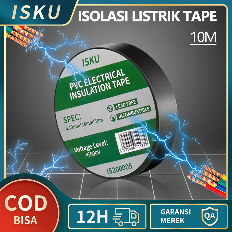 Jual ISKU Isolasi Listrik Tape Ukuran 0.13mm x 18mm x 10m Alat Perkakas ...
