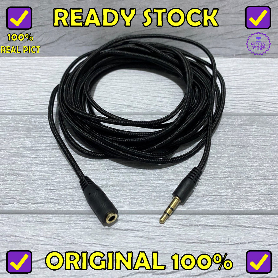 Jual Kabel AUX Audio Extender Jack 3.5mm Male to Female 3 Meter Braided ...