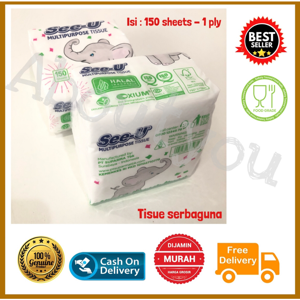 Jual Promo 1 pack Tisu Tissue Tisue See U Murah Tissu Lap Serbaguna ...