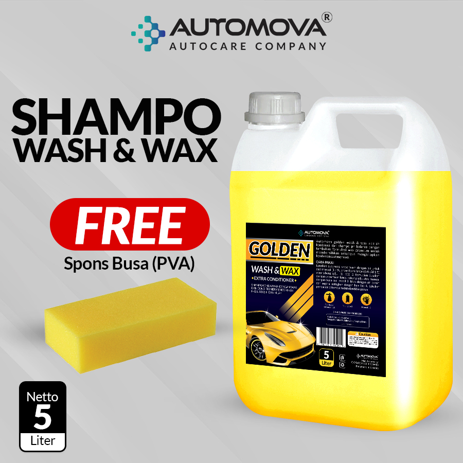 Jual AUTOMOVA - Shampo Mobil 5 Liter Shampo Motor Wash And Wax Extra ...