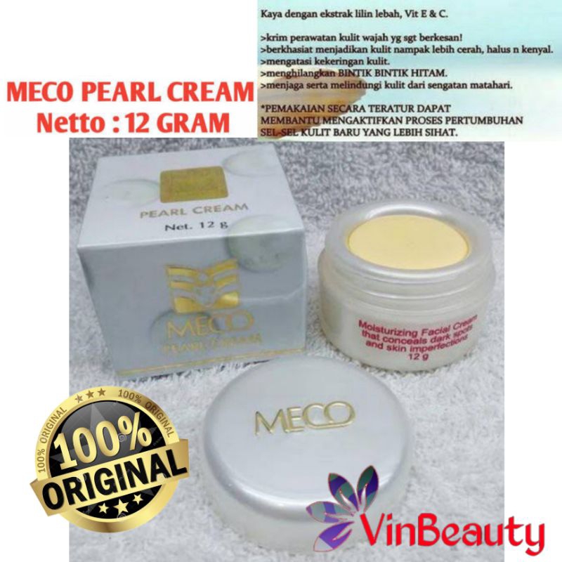 Jual MECO PEARL CREAM 12 GRAM / KRIM WAJAH MECO 12 GR / MECO COSMETICS 12 G | Shopee Indonesia