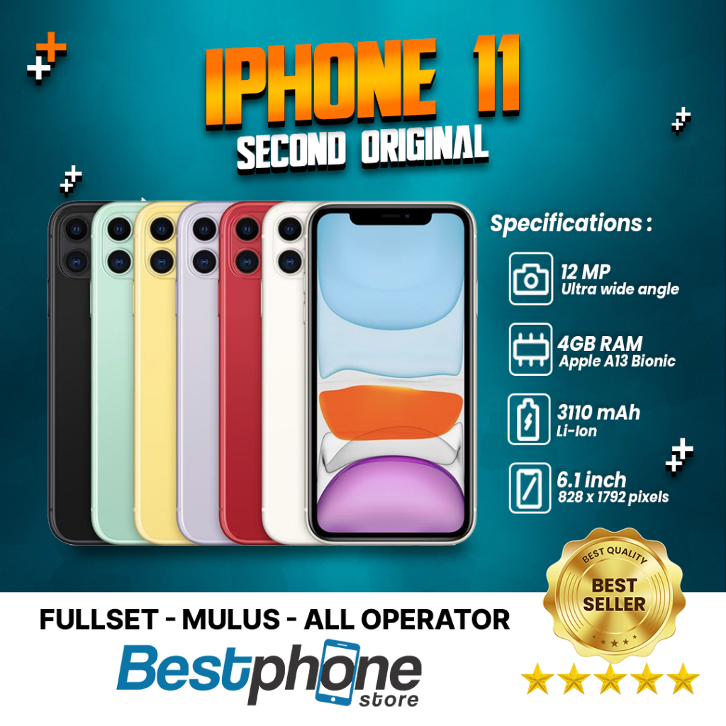 Jual iPhone 11 256Gb/128Gb/64Gb Second Original 100% Mulus | Nominus | Perfect | Fullset ...