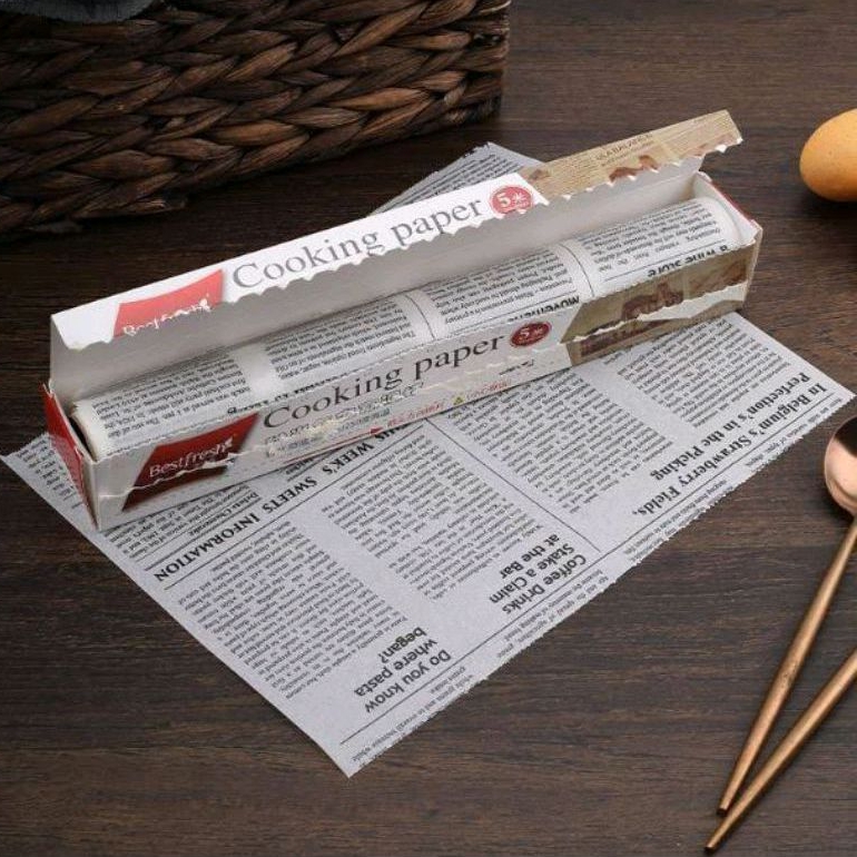 Jual (VIRAL!) Baking Paper Motif Koran Parchment Oil Kertas Vintage ...