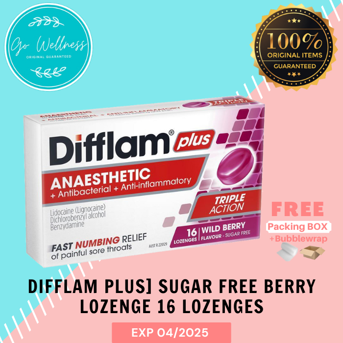 Jual Difflam Plus Sugar Free Berry Lozenge 16 Lozenges | Shopee Indonesia