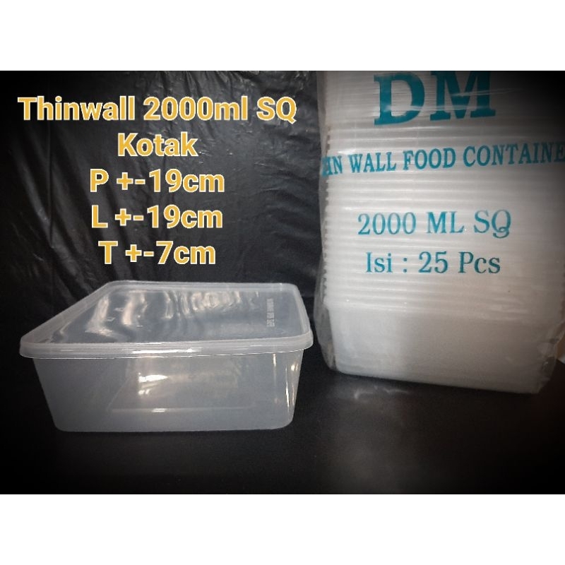 Jual Thinwall kotak 2000ml SQ isi 25pcs | Shopee Indonesia