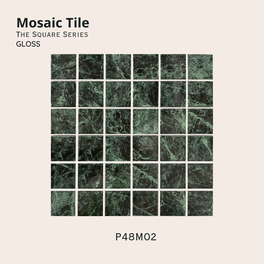 Jual Mosaik Keramik Tile Kotakhijau lumut P48M02 / Mosaic Mozaik ...