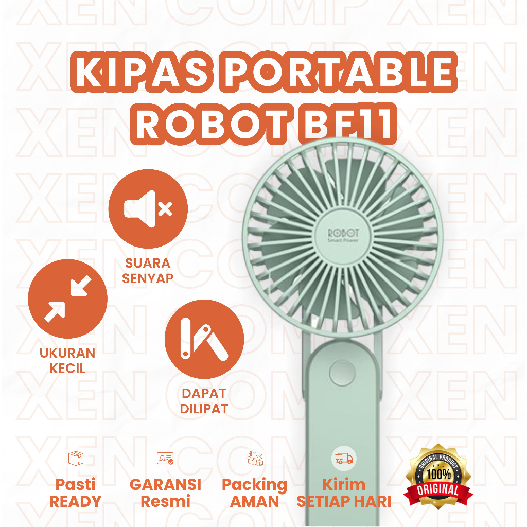 Jual KIPAS ANGIN PORTABLE MINI FAN ROBOT RT-BF11 2000MAH 3 In 1 ...