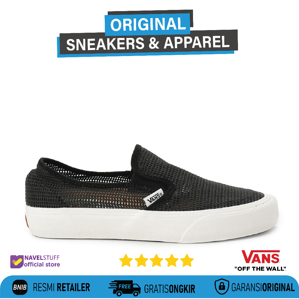Jual VANS Slip On Mesh VR3 SF Black | Shopee Indonesia