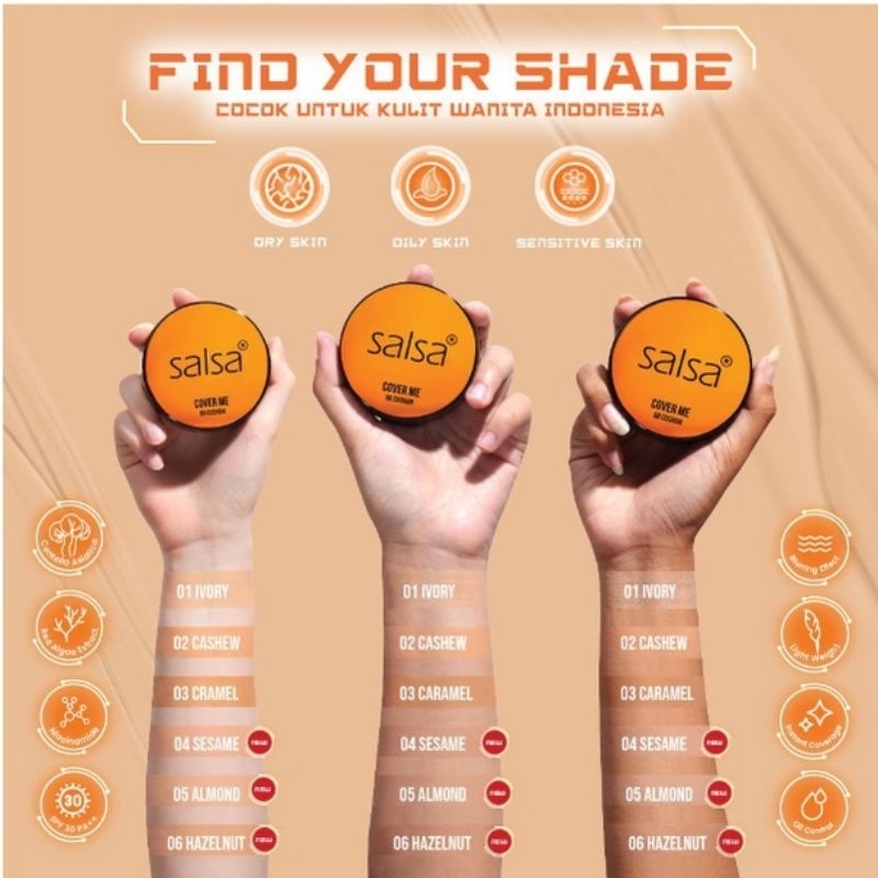 Jual Salsa Cover Me BB Cushion || refill cushion / bedak basah salsa ...