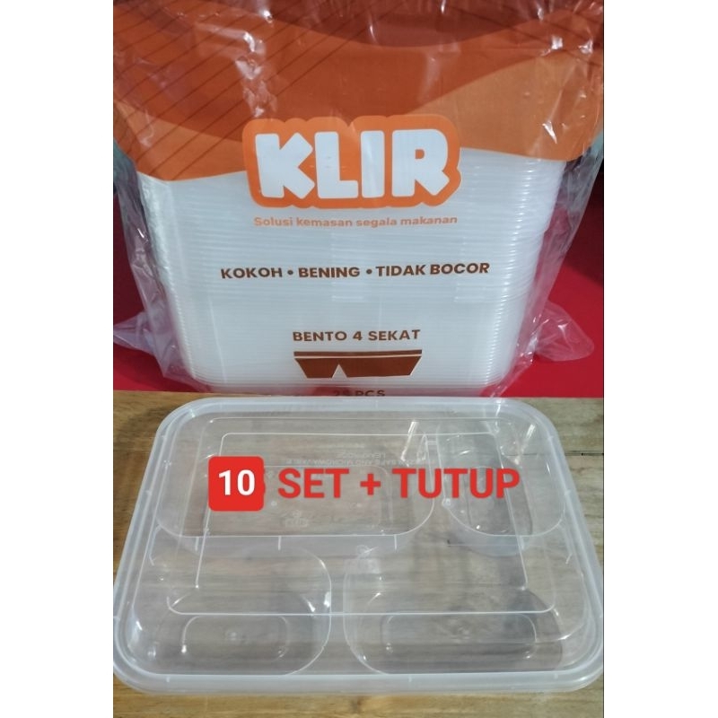 Jual THINWALL KLIR BENTO SEKAT 4 ISI ( 10 SET ) | Shopee Indonesia