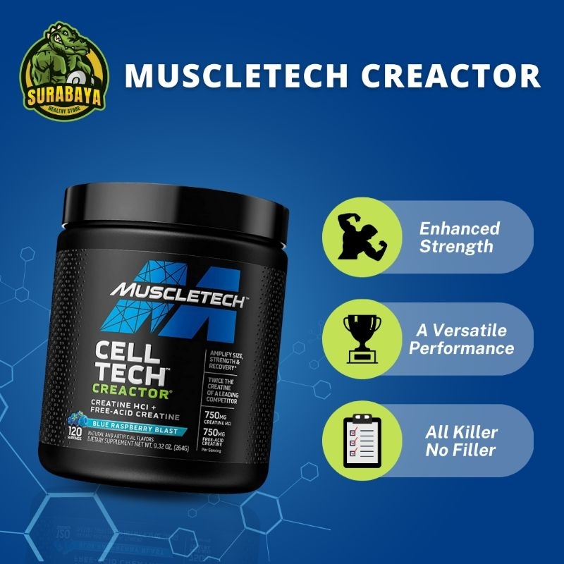 Jual Muscletech cell tech creactor 120 serving platinum creatine HCL ...