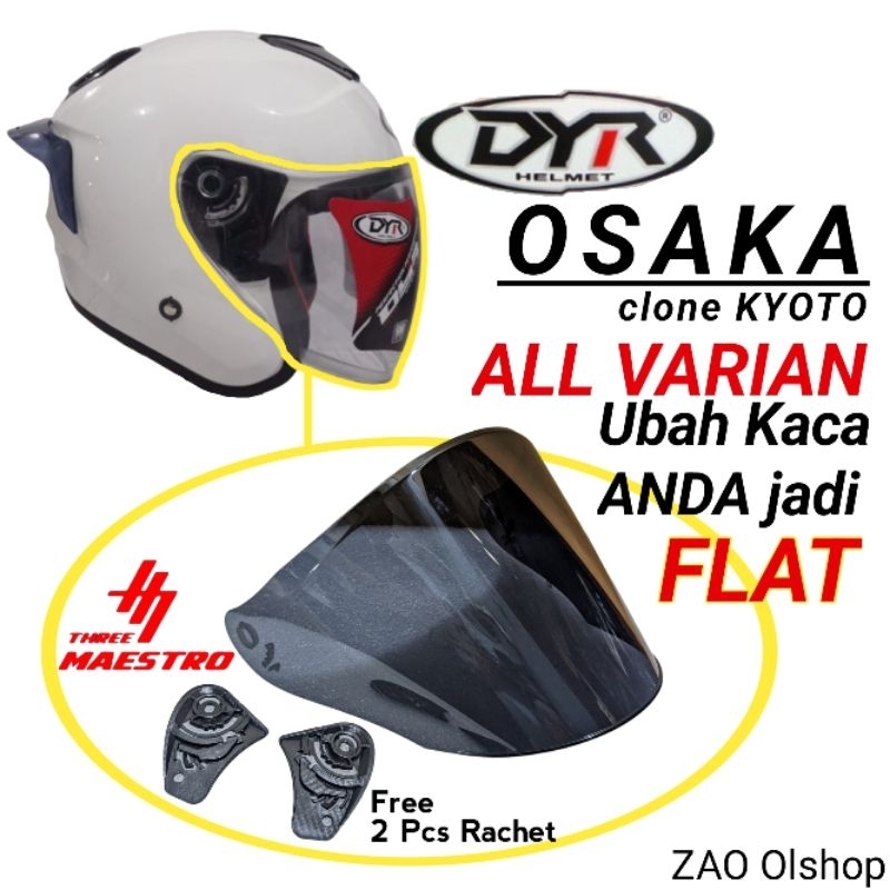 Jual Kaca Helm DYR OSAKA Visor Helmet FLAT venom open dyr osaka atau ...