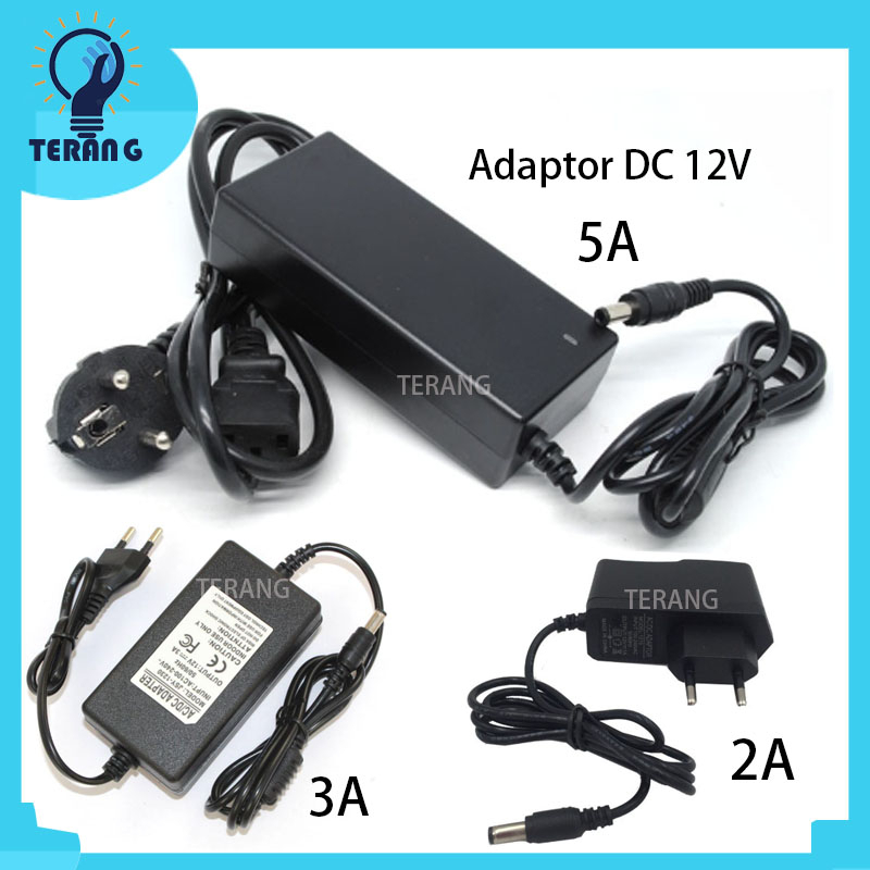 Jual Adaptor DC 12V 1A/2A/3A Murni Trafo Power Supply Untuk Lampu Strip ...