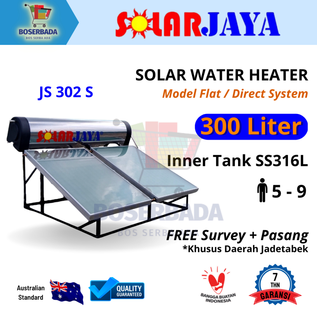 Jual SOLARJAYA - JS302 S Pemanas Air Surya / Solar Water Heater - 300 ...