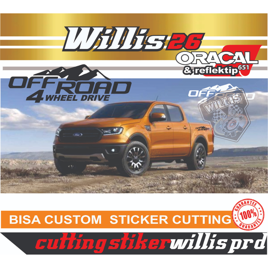 Jual Promo Cutting Stiker Sticker 4x4 Off Road Whell Drive Sticker Ford ...