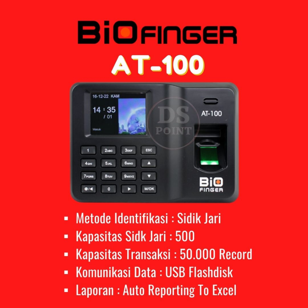 Jual (promo) Mesin Absensi BioFinger AT-100 - Mesin Absensi ...