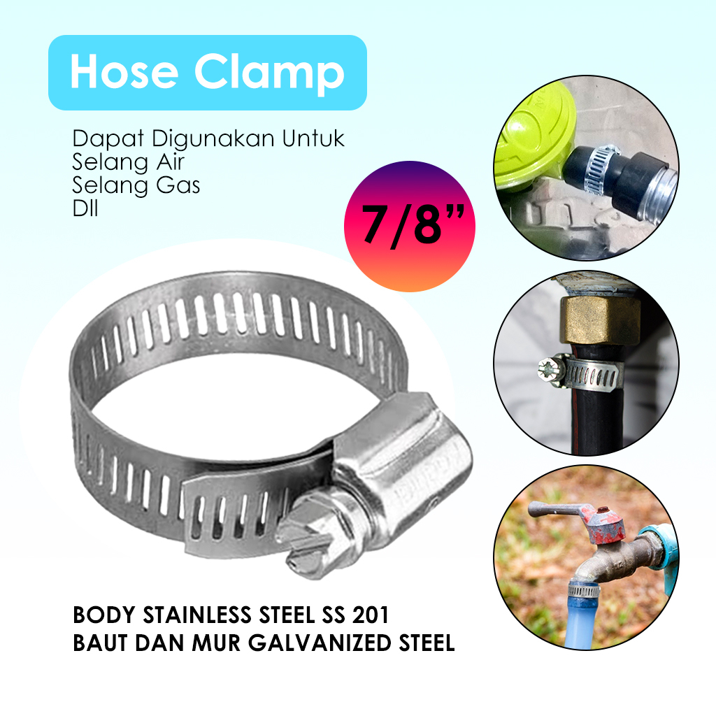 Jual Klem Selang Stainless Steel Ukuran 7 8 Inchi Hose Clamp Cincin