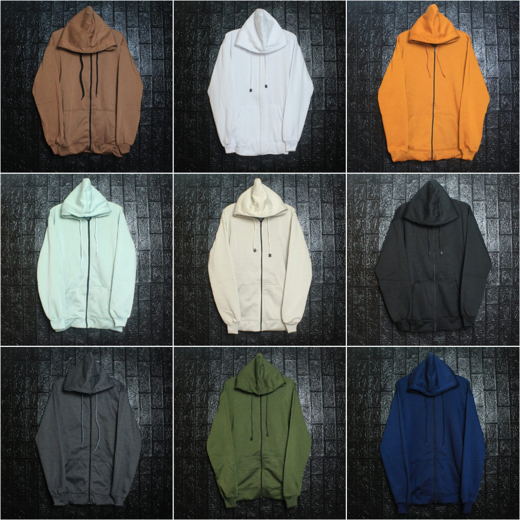 Jual JAKET POLOS / ZIPPER POLOS 9 WARNA (L-XL-XXL) | Shopee Indonesia