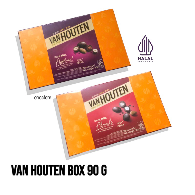 Jual Van Houten Chocolate Box Almond/Assortment 90 gram / 90 g / 90 ...